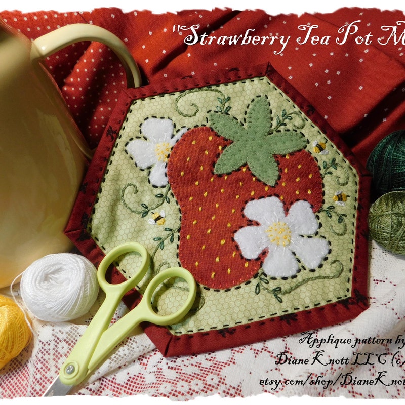 Strawberry Mug Rug - Etsy
