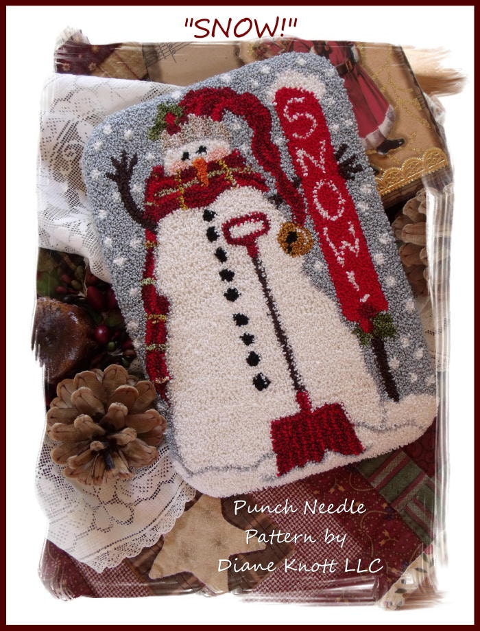 Snow - Snowman With Shovel Punch Needle Pattern Download by Diane Knott ...
