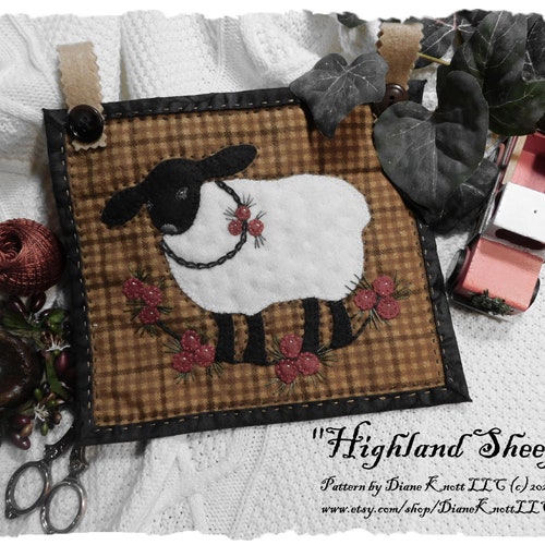 Sheep Winter Wool Applique Pattern Download by Diane Knott LLC - Etsy