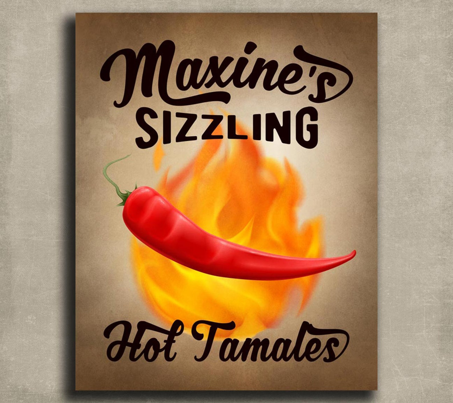 Personalized Tin Sign, Sizzling Hot Tamales, Kitchen Sign, Mexican Food ...