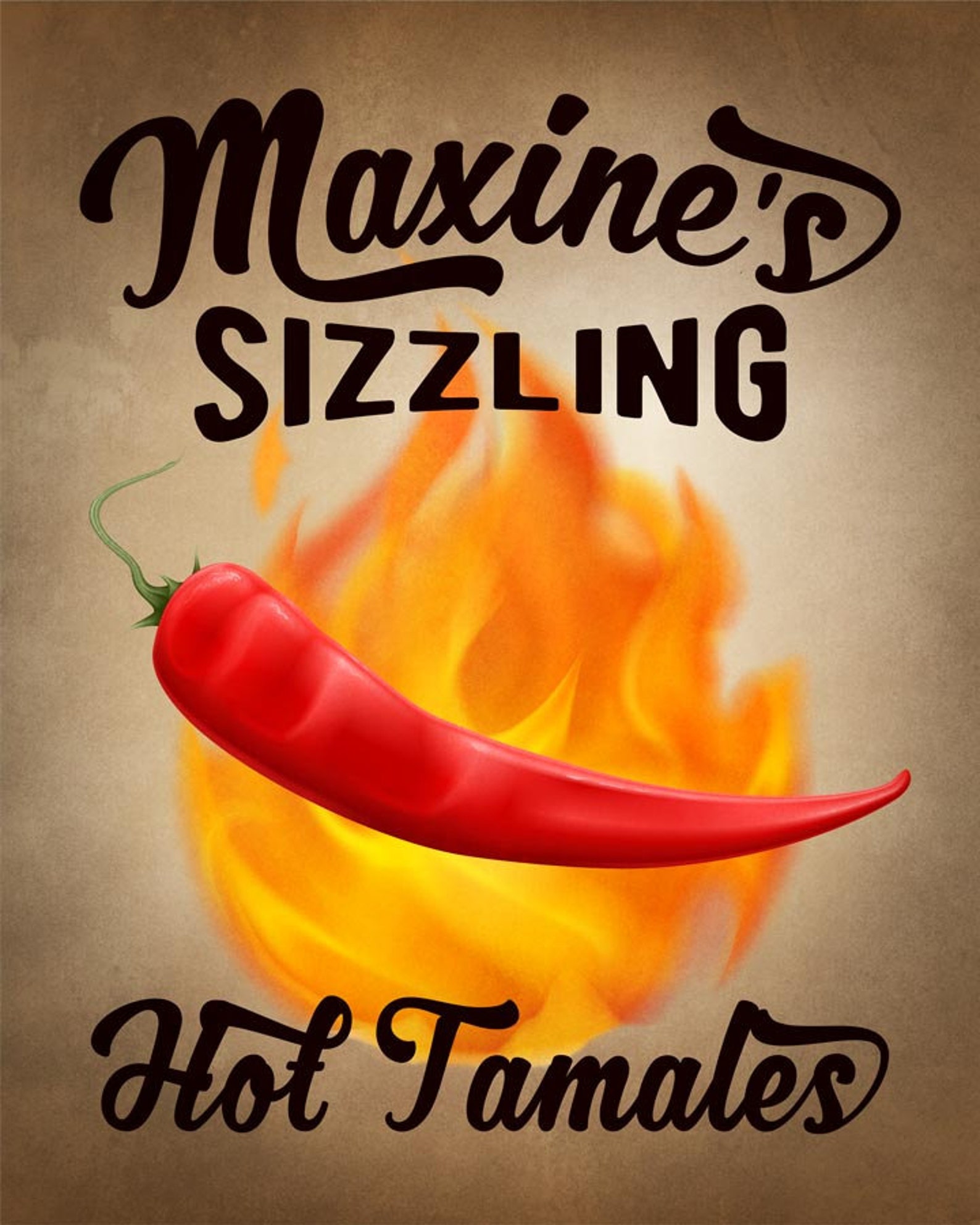 Personalized Tin Sign, Sizzling Hot Tamales, Kitchen Sign, Mexican Food ...