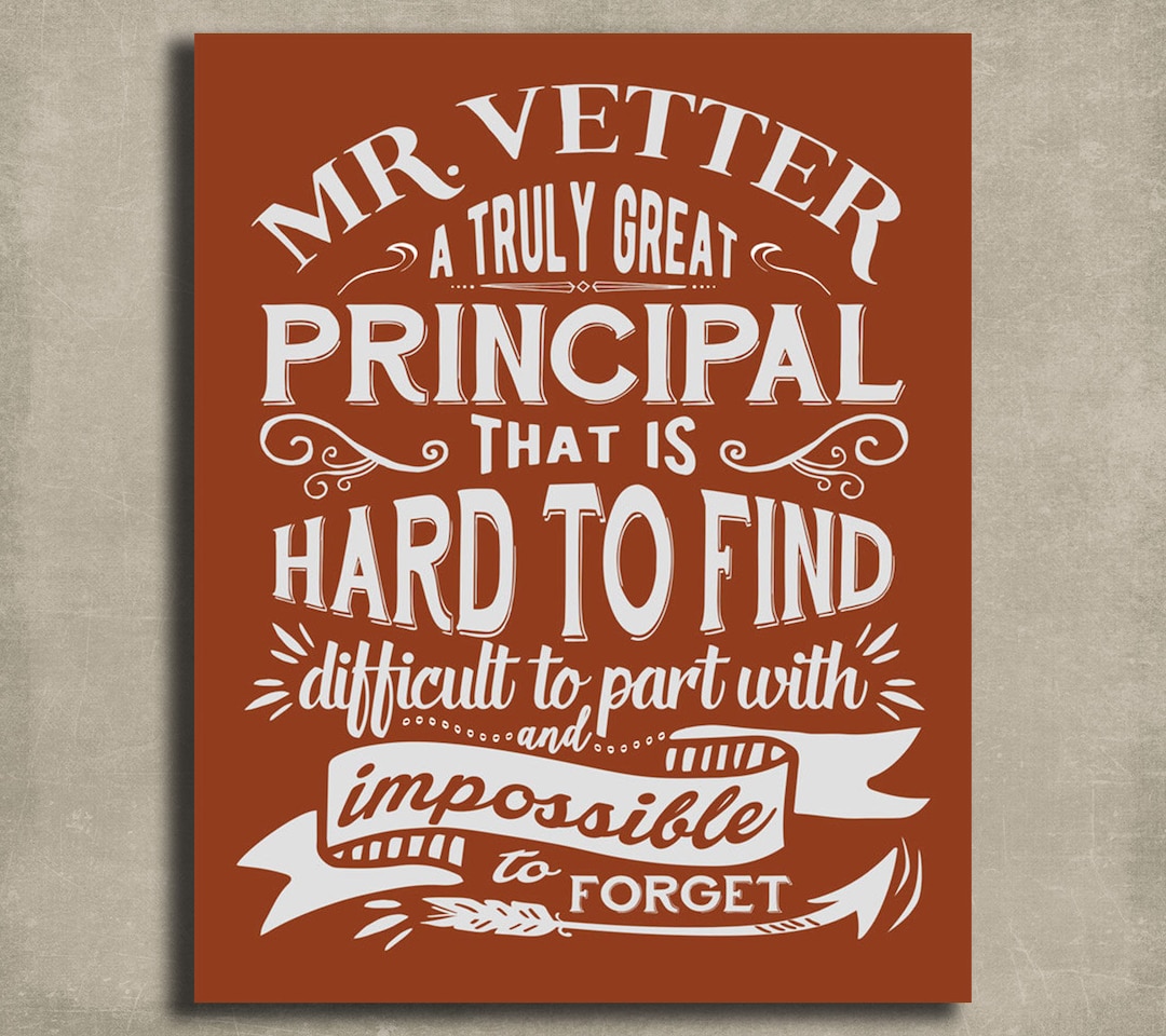 Gift for Principal, Tin Sign, Retirement Gift for Dean, Administration ...