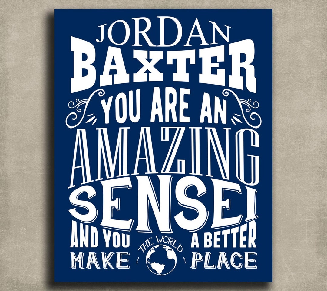 Amazing Sensei Tin Sign, Personalized Gift for Sensei, Gift for Dojo ...