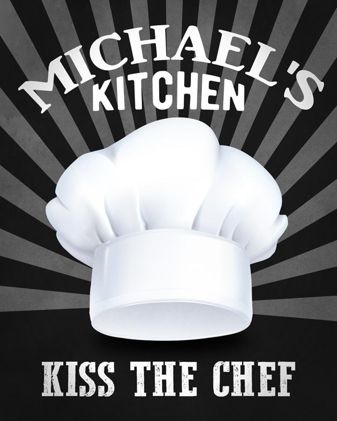 Personalized Gift for Chef or Cook Kitchen Sign Kiss the Chef - Etsy