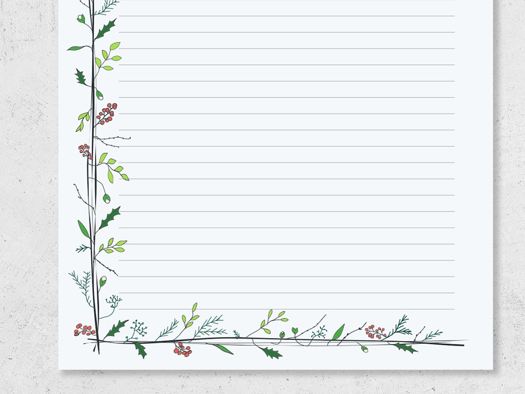 Christmas Writing Paper A4 Writing Paper Sheets Lined Paper Pretty ...