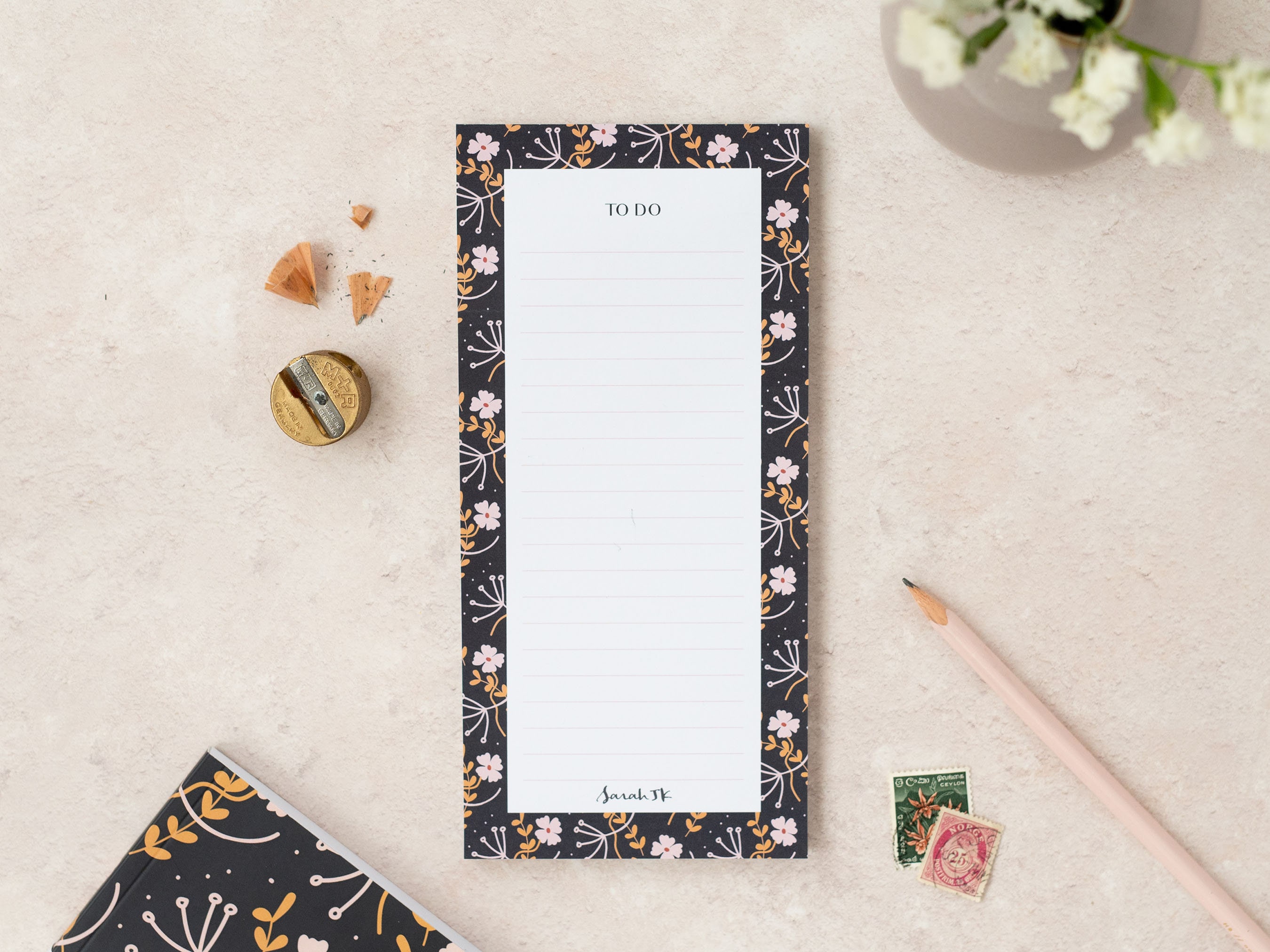 Floral to Do List Notepad | Daily Task List | Magnetic Notepad | Cute ...