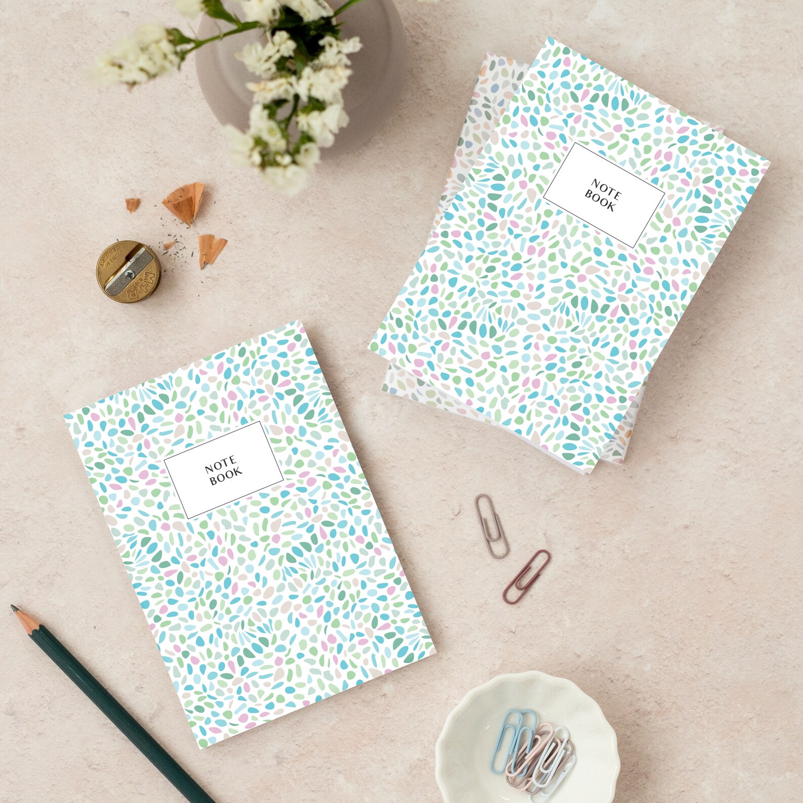 Mini A6 Notebook | Plain Pages Patterned Notebook | Cute Dotty Notebook ...