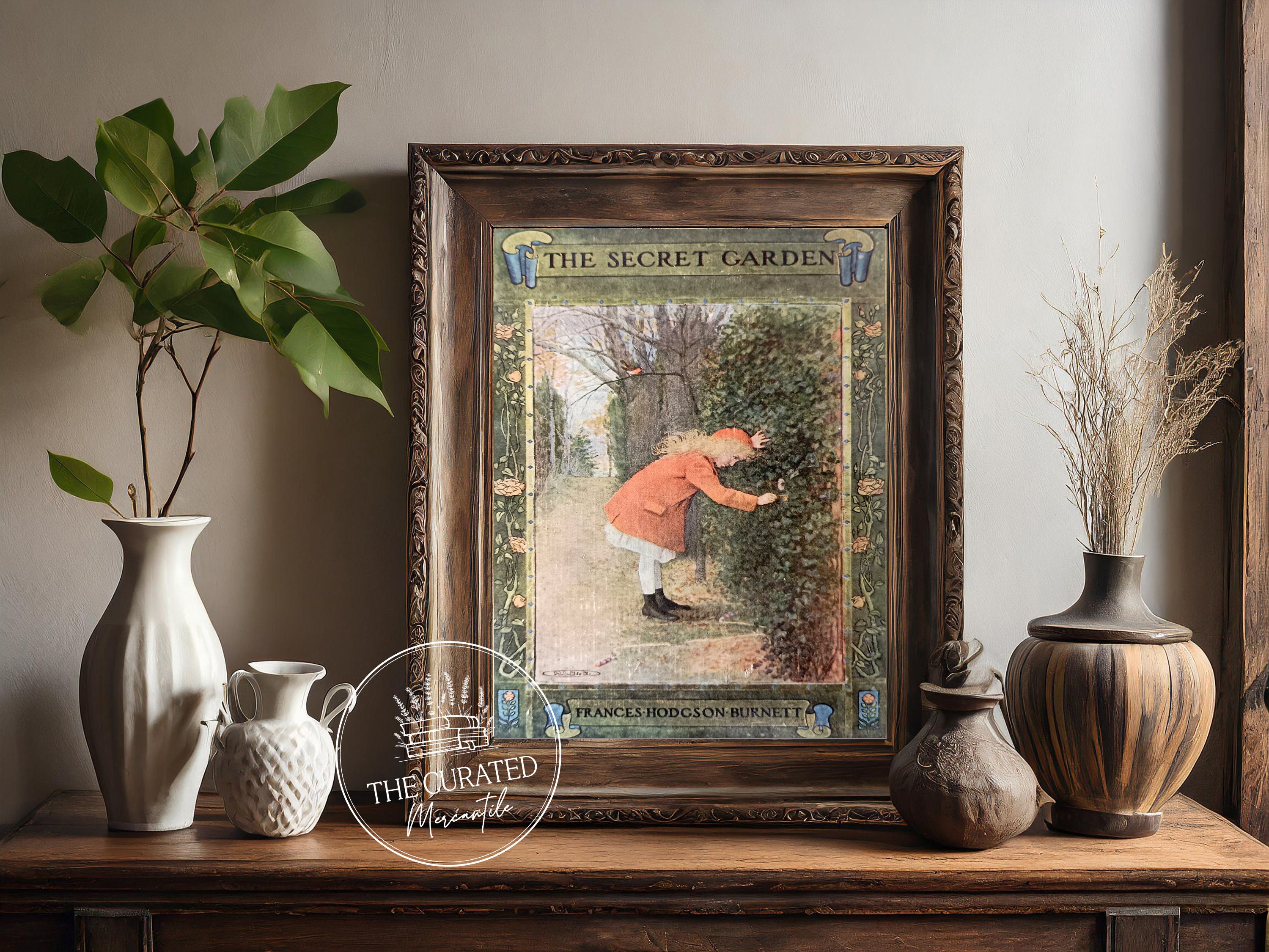The Secret Garden Book Cover Printable Wall Art | Vintage Book Cover ...