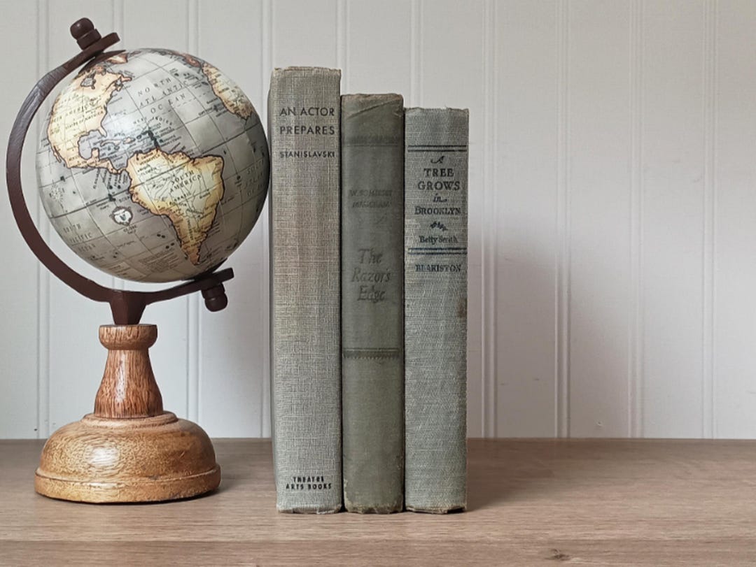 Vintage Gray Books, Set of 3 Old Gray Books, Gray Bookshelf Decor, Gray ...