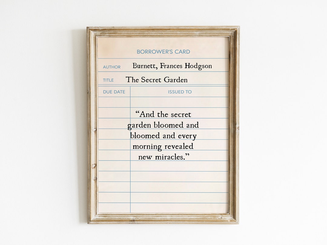 The Secret Garden Quote Printable Wall Art, Vintage Book Quote Print ...