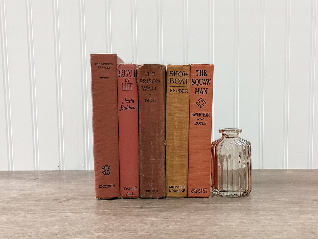 Vintage Orange Books, Gulliver's Travels, Set of 5 Old Orange Books ...