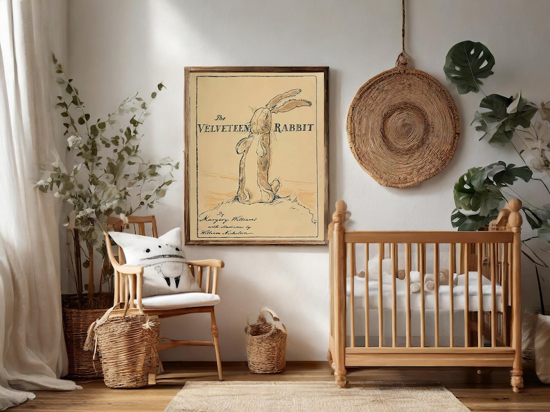 The Velveteen Rabbit Book Cover Printable Wall Art | Vintage Book Cover ...