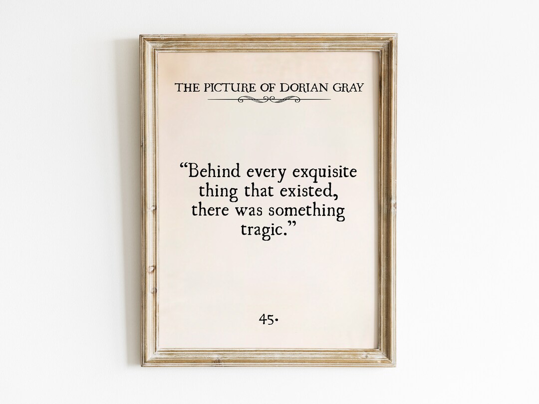 The Picture of Dorian Gray Book Quote Printable Wall Art, the Picture ...
