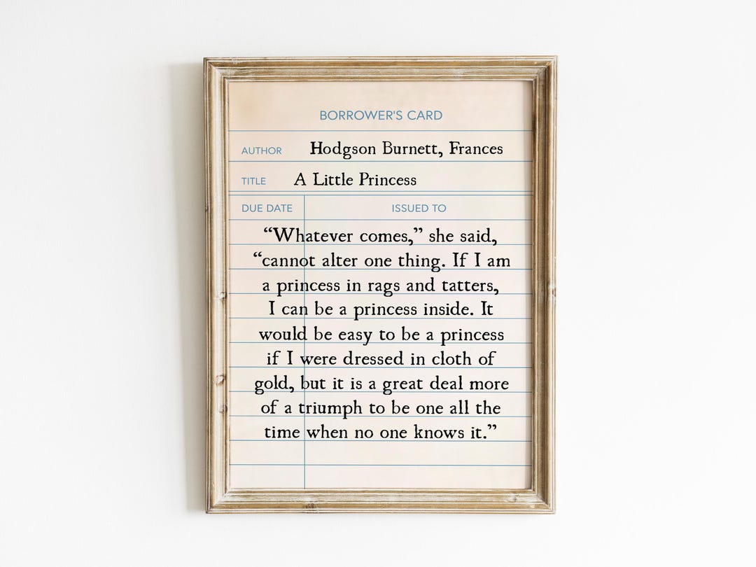 A Little Princess Quote Print, Vintage Book Quote Printable Wall Art ...