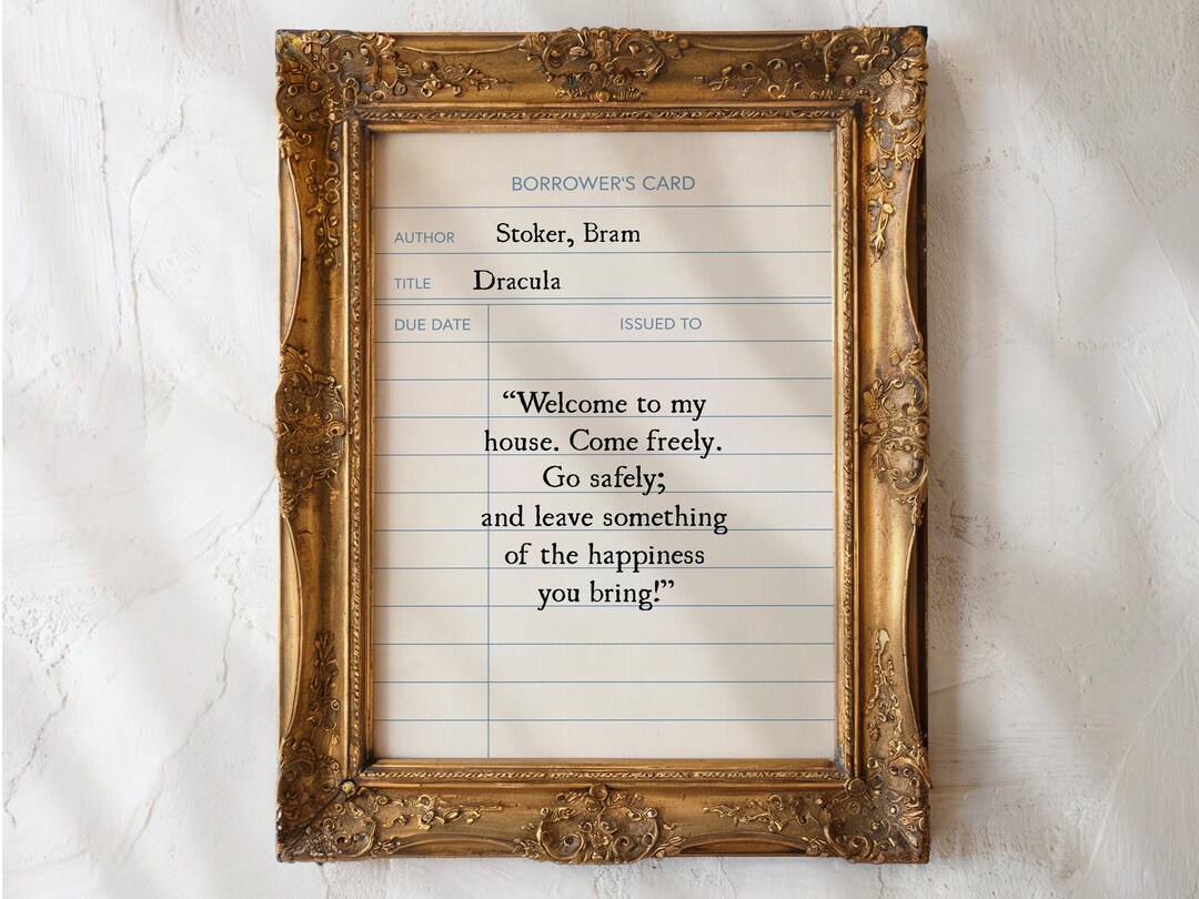 Dracula Quote Library Card Printable Wall Art, Digital Prints, Bram ...