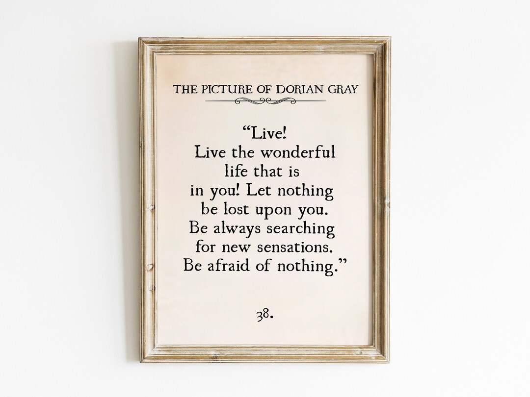 The Picture of Dorian Gray Book Quote Printable Wall Art, the Picture ...