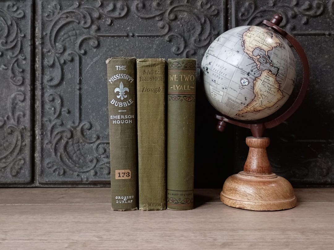 Vintage Green Books, Set of 3 Old Green Books, Green Home Decor, Books ...