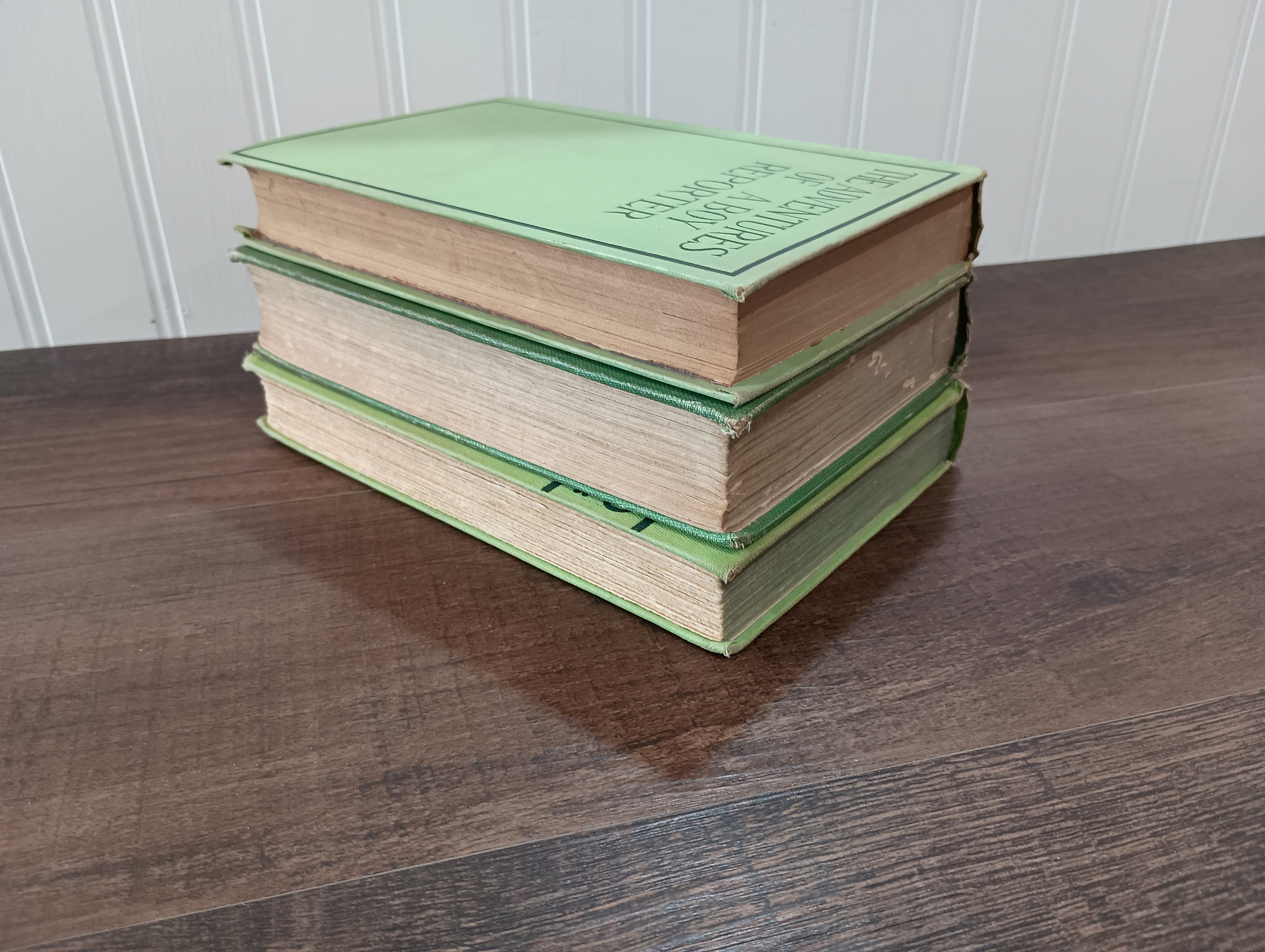 Vintage Green Books, Set of 3 Old Green Books, Green Home Decor, Old ...