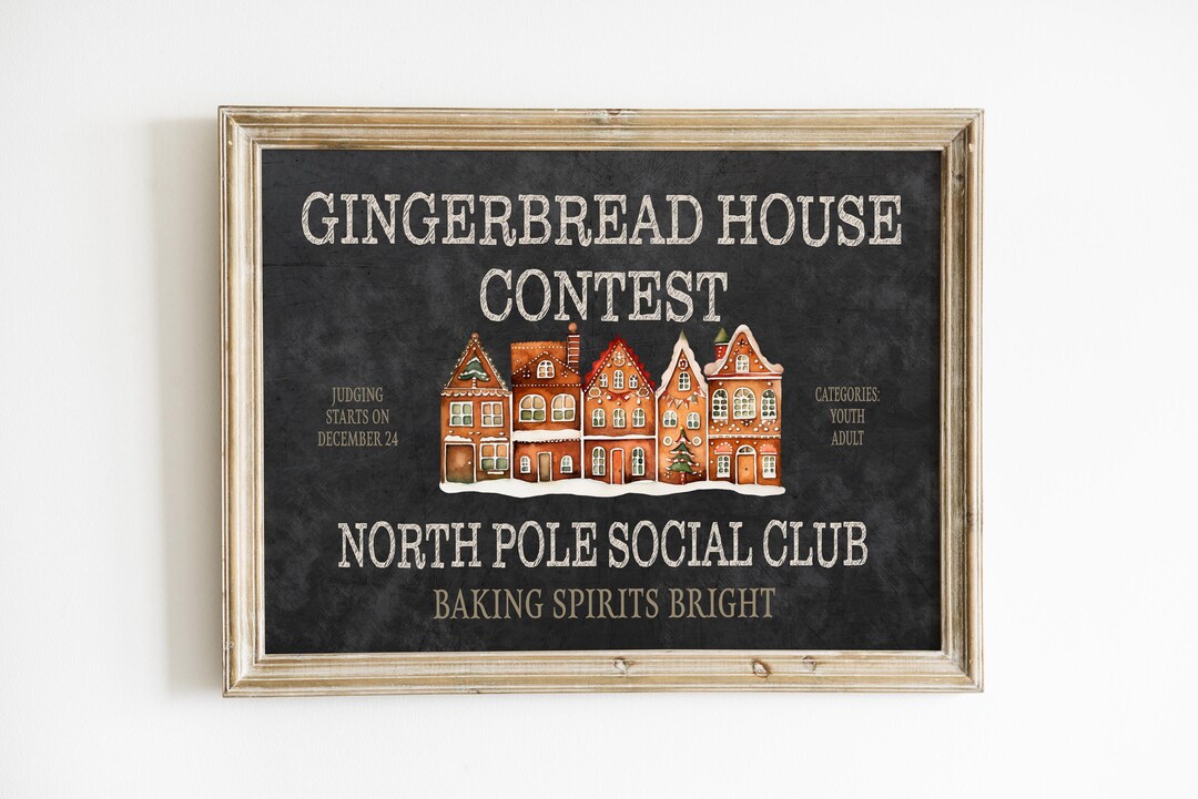 Gingerbread House Contest Digital Print, Gingerbread Print, Gingerbread ...