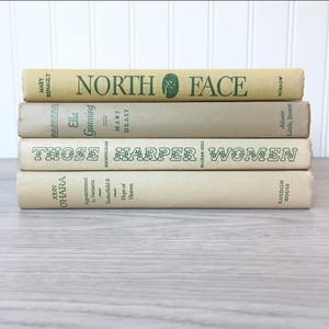 Vintage Tan Books, Set of 4 Old Tan Books, Farmhouse Style, Mixed ...