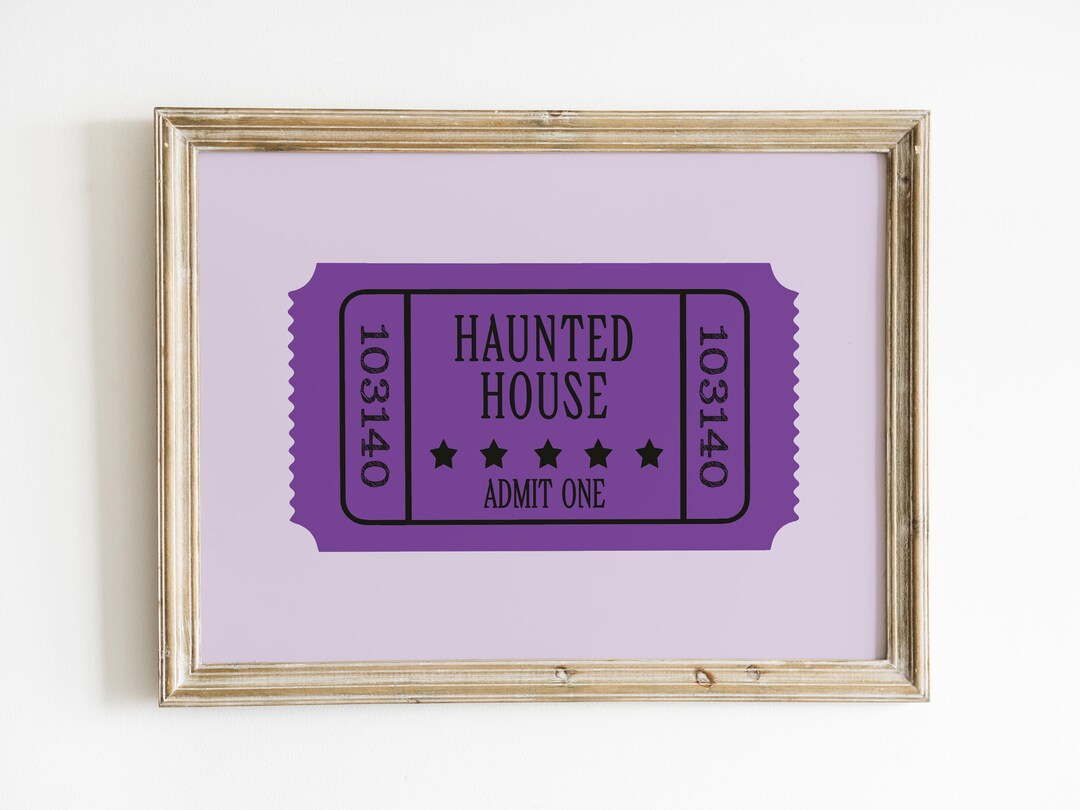 Haunted House Ticket Digital Print for Halloween Home Decor to Use in ...
