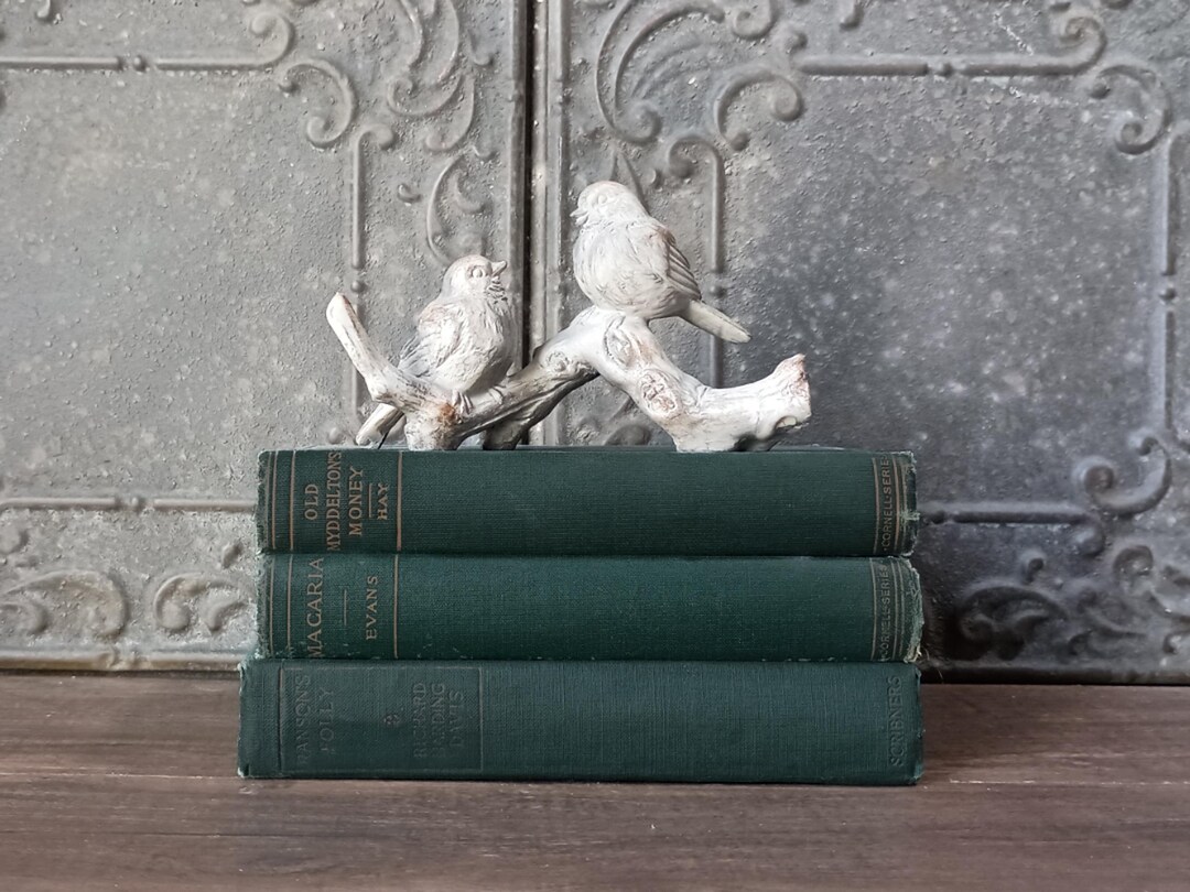 Green Antique Book Set, Vintage Decorative Book Stack, Old Decorative ...