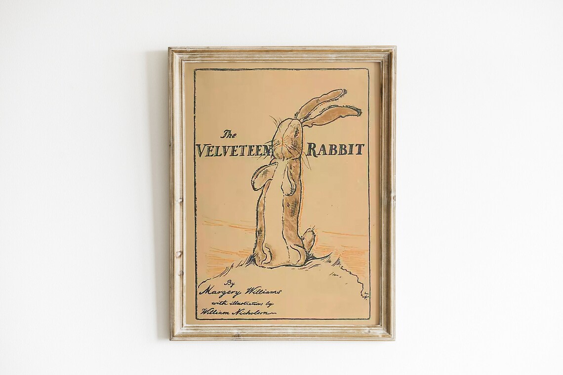 The Velveteen Rabbit Book Cover Printable Wall Art Vintage Book Cover ...