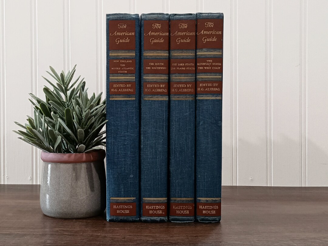 Vintage Blue Books, Set of 4 Old Blue Books, Coastal Home Decor ...