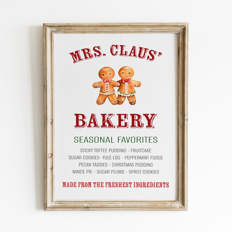 Mrs Claus Bakery Sign - Etsy
