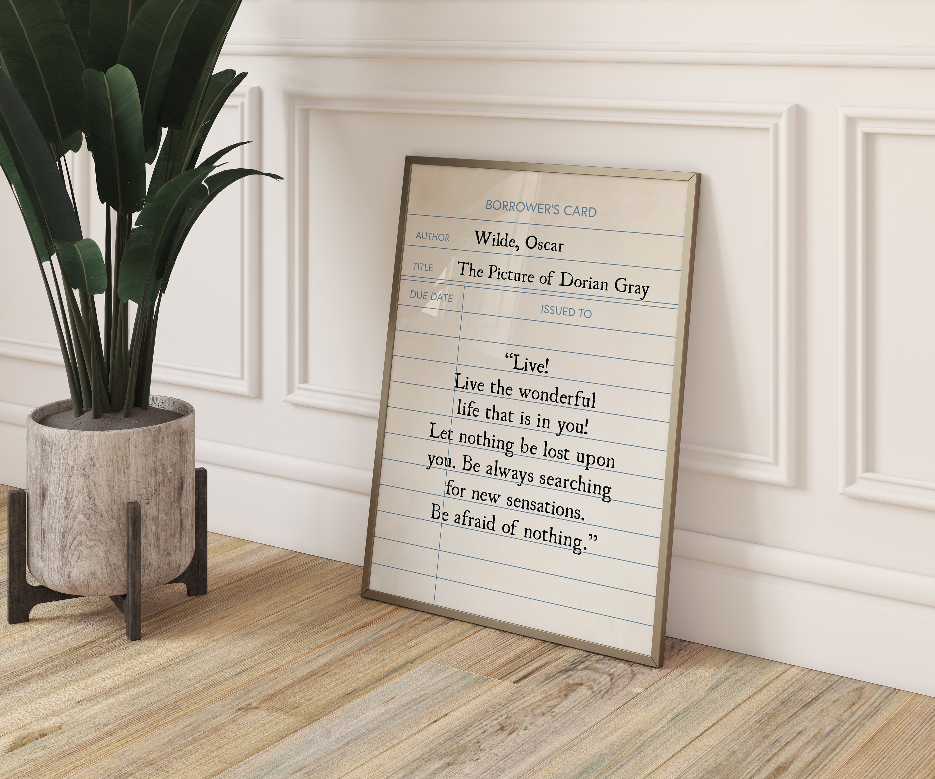 The Picture of Dorian Gray Quote Library Card Printable Wall Art ...