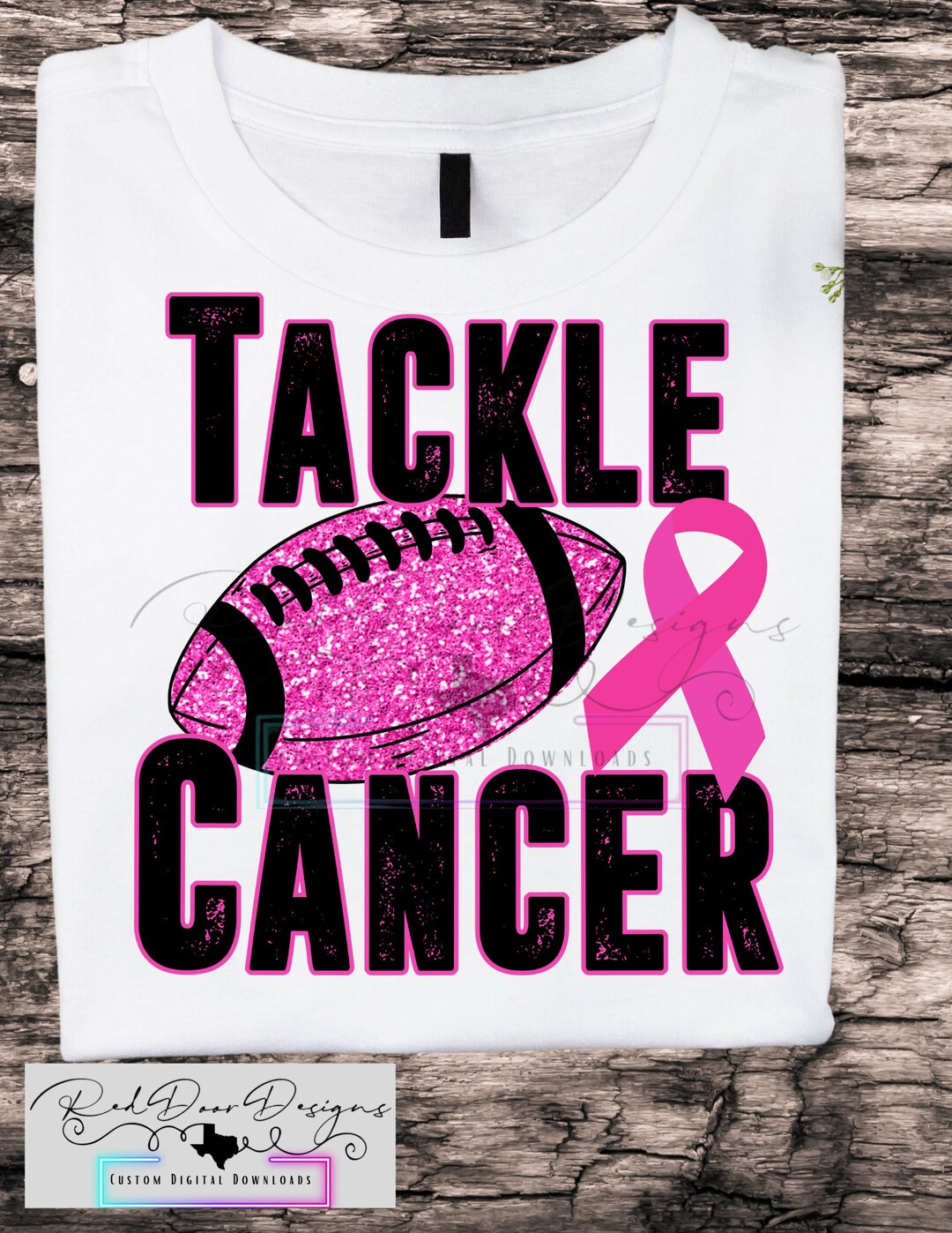 Tackle Cancer Pink Glitter Football Png - Etsy