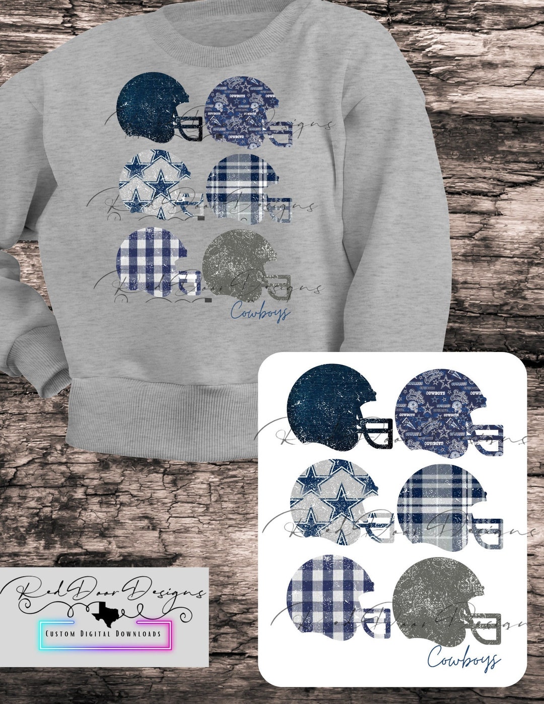 Distressed Cowboy Football Helmets Digital Download - Etsy