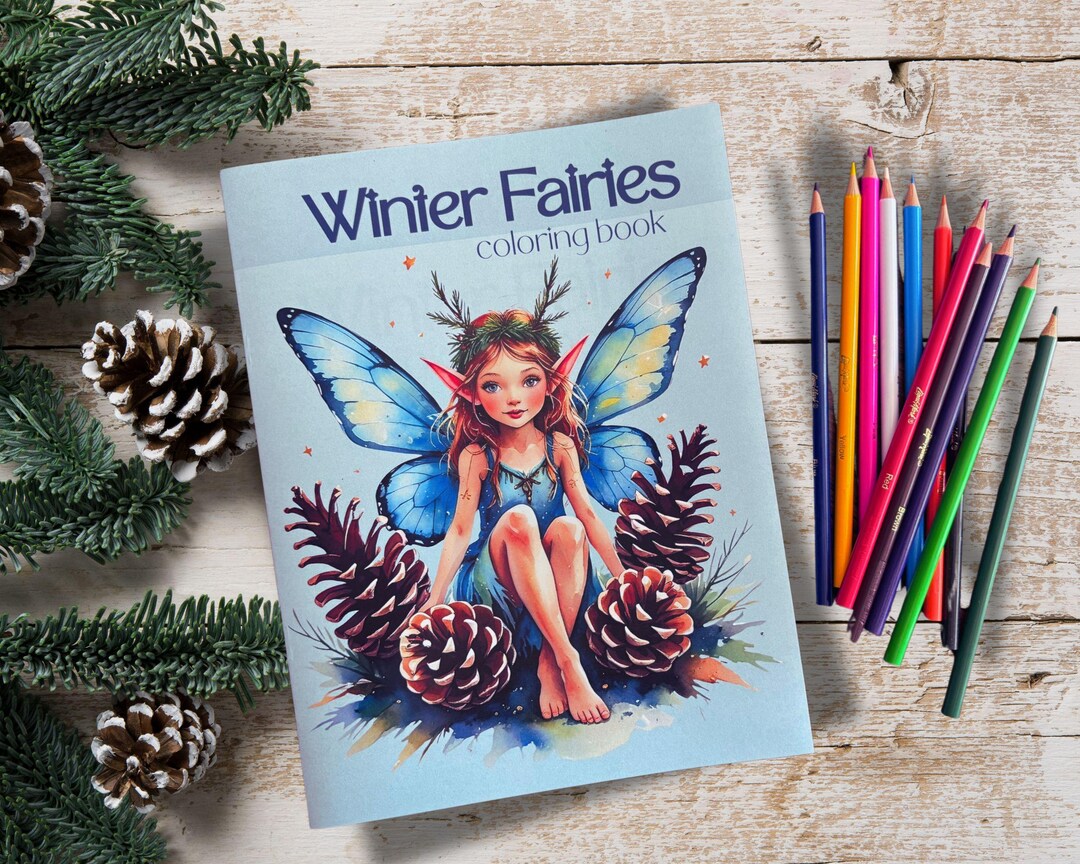WINTER FAIRIES Coloring Book With 12 Colored Pencils and Pouch ...
