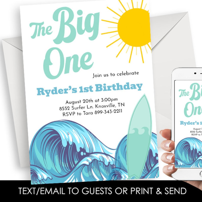The Big One Invitation - Etsy