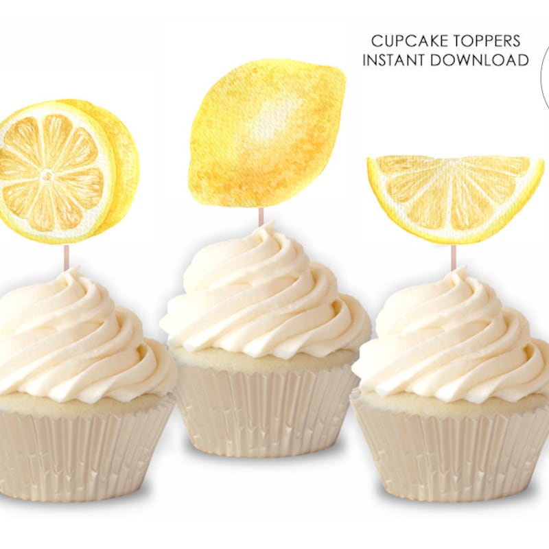 Lemon Cupcake Topper - Etsy