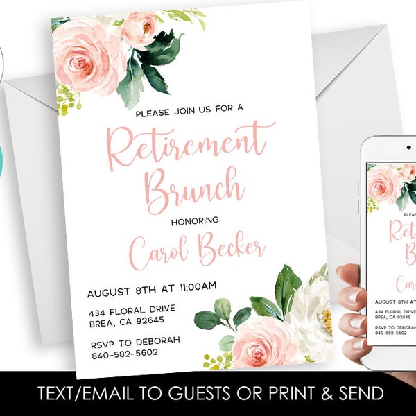 Retirement Brunch Invitations - Etsy