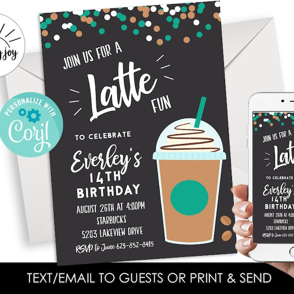 Coffee Birthday Invitation Etsy