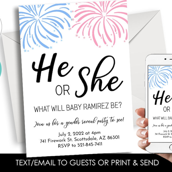 Firework Invitation - Etsy