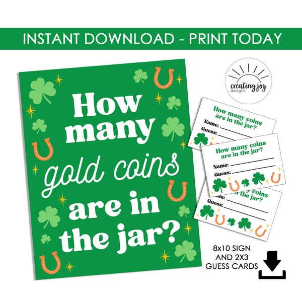 St Patricks Day Jar Guessing - Etsy
