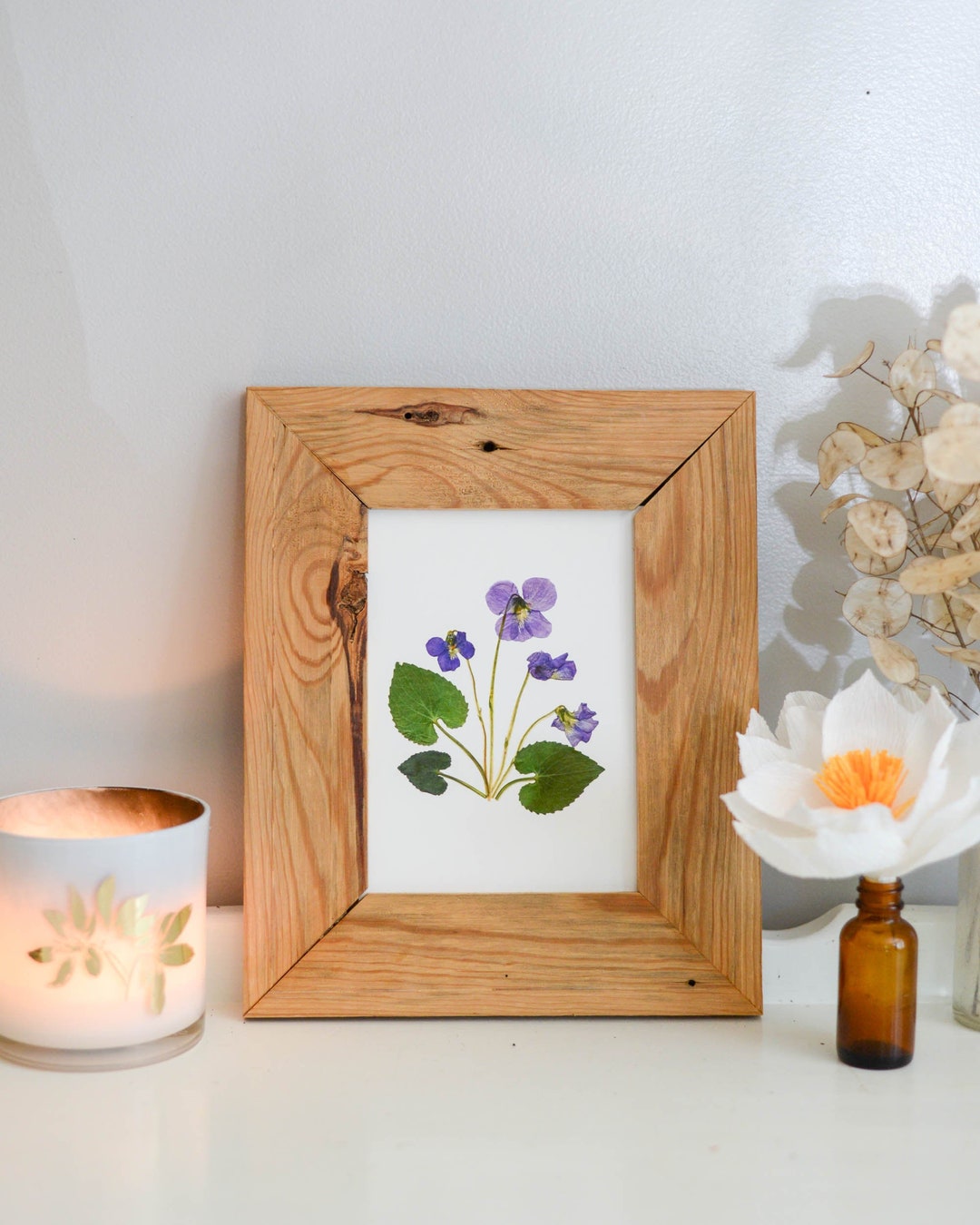Violet / February | Print Artwork of Pressed Flowers | 100% Cotton Rag ...
