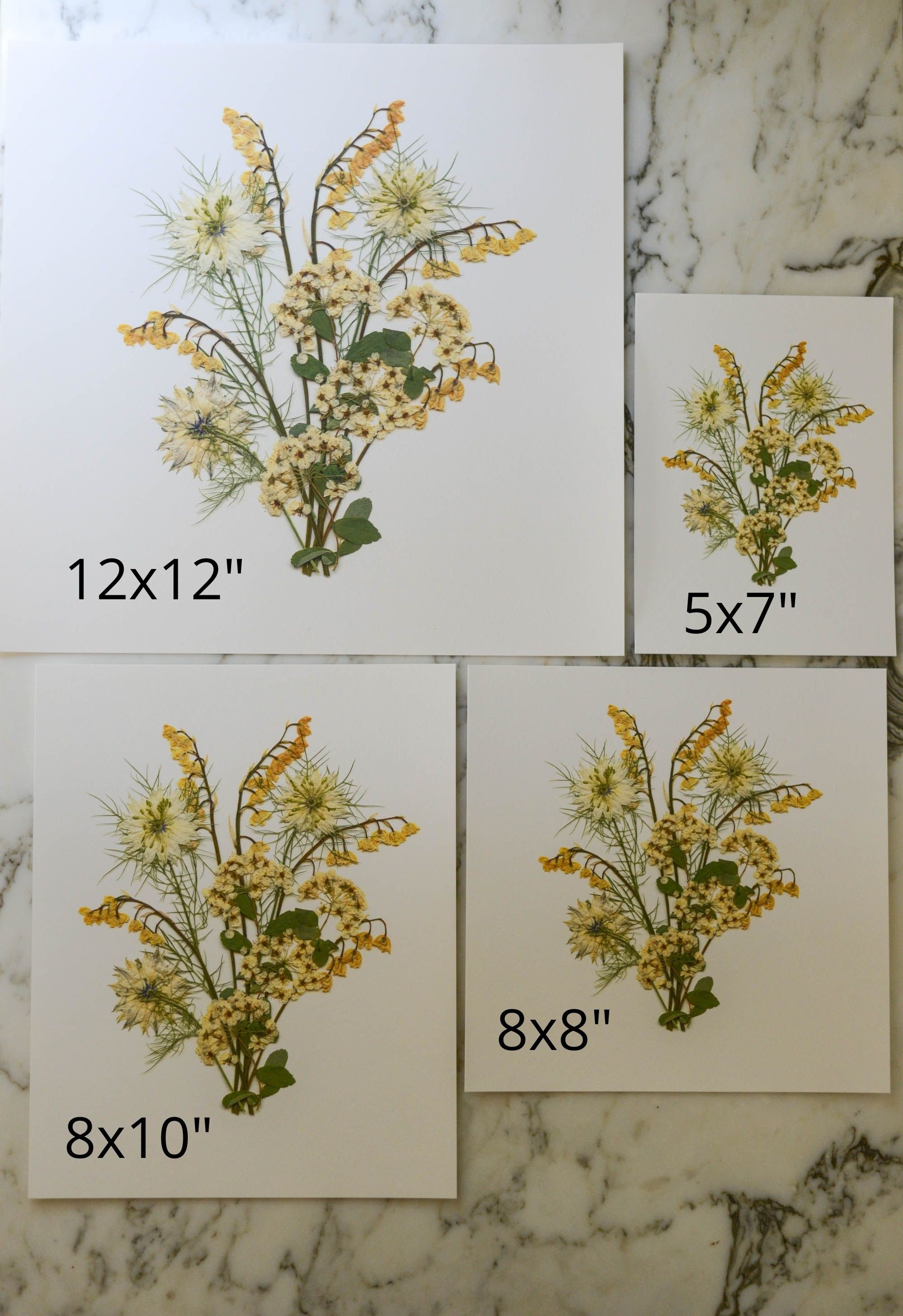 The March Bouquet Print Artwork of Pressed Flowers 100% | Etsy