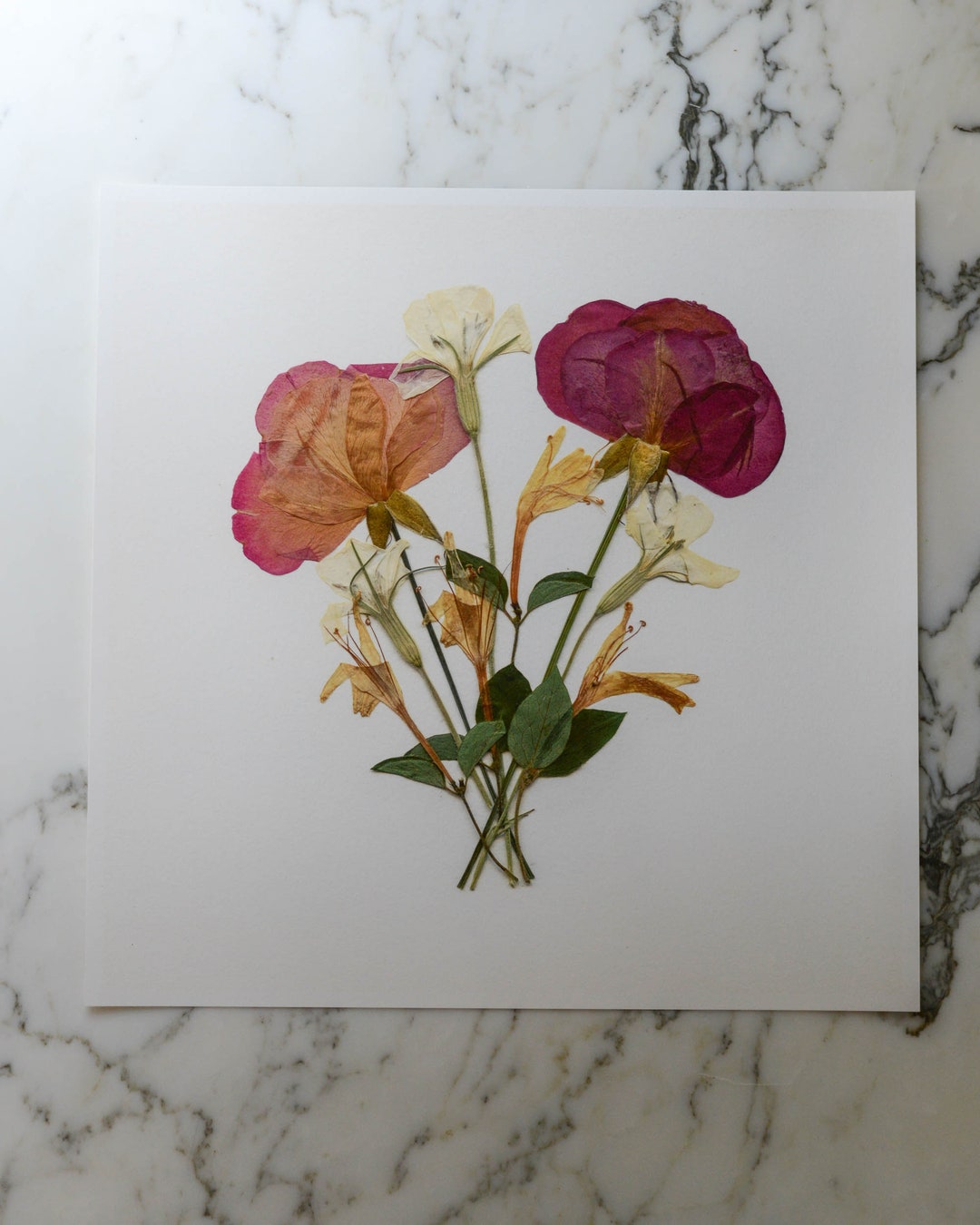 The June Bouquet | Print Artwork of Pressed Flowers | 100% Cotton Rag ...