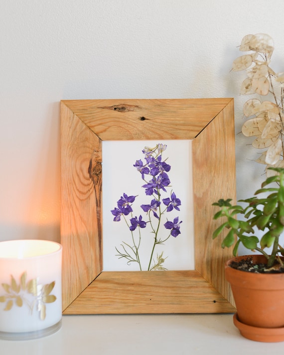 Larkspur / July Print artwork of pressed flowers 100% | Etsy