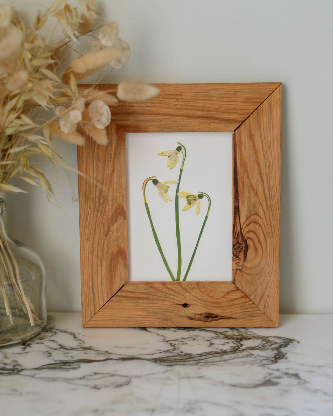 Snowdrops / January | Print Artwork of Pressed Flowers | 100% Cotton ...