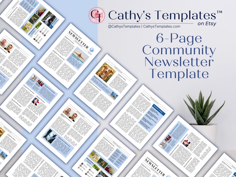 6-page Community Newsletter Template Town Newsletter 8.5 X - Etsy