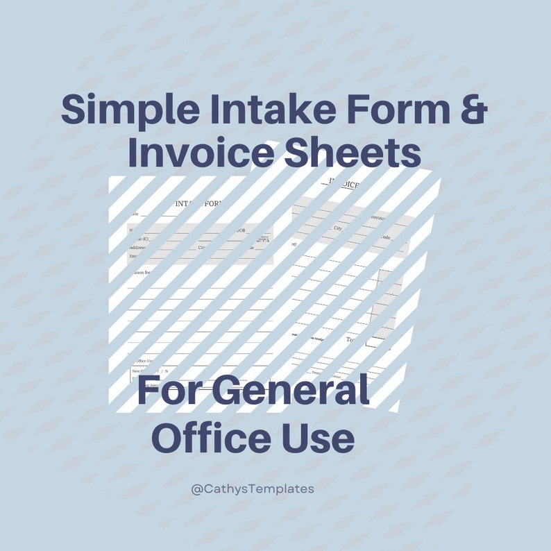 Printable Office Intake Form and Invoice Sheets Client - Etsy