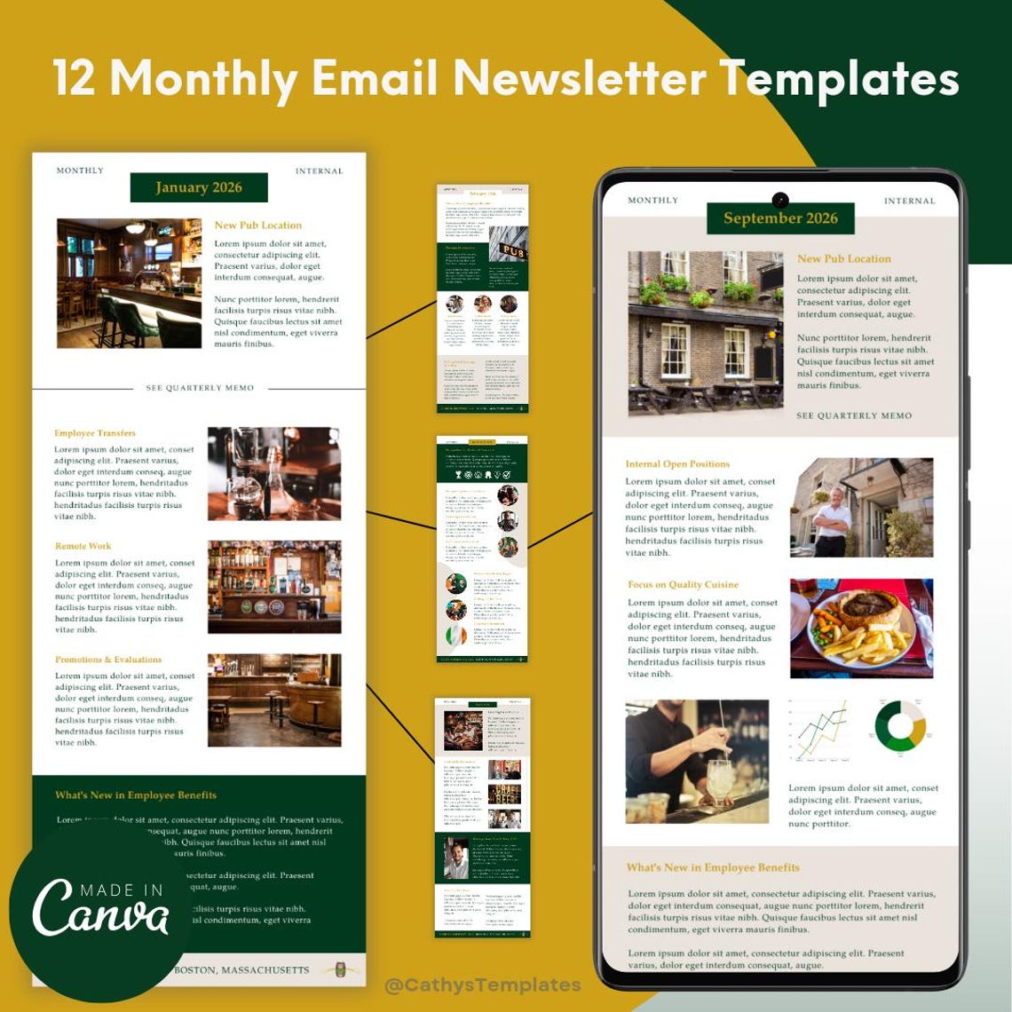 12 Monthly Newsletter Templates | Canva Newsletters | Internal News ...