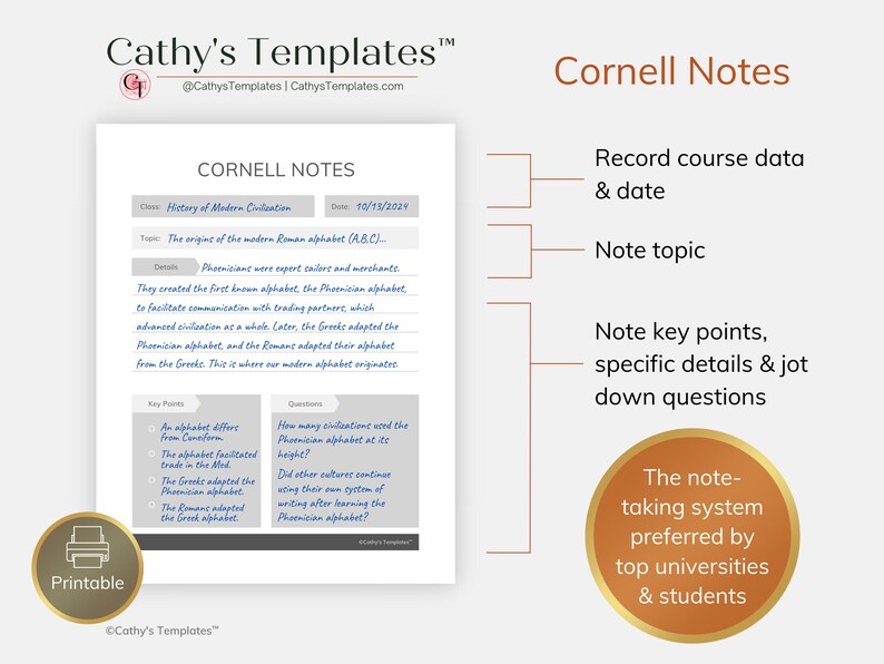 Printable Student Note Pages Multicolor Lecture Notes - Etsy