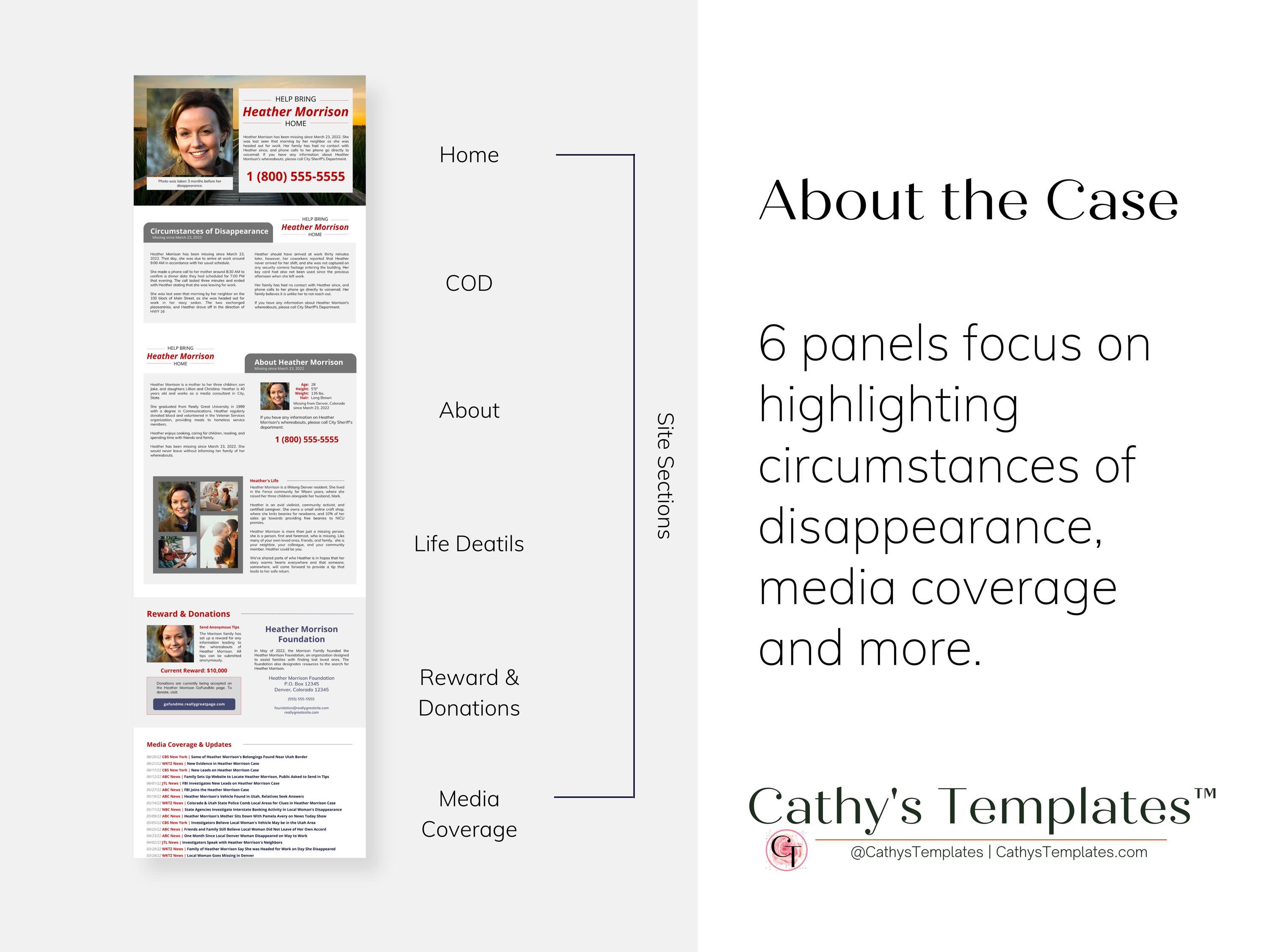 Missing Persons Website Template | Canva Website Template | One Page ...