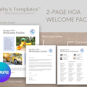 6 Page HOA Newsletter & Welcome Packet Template | Company Newsletter ...
